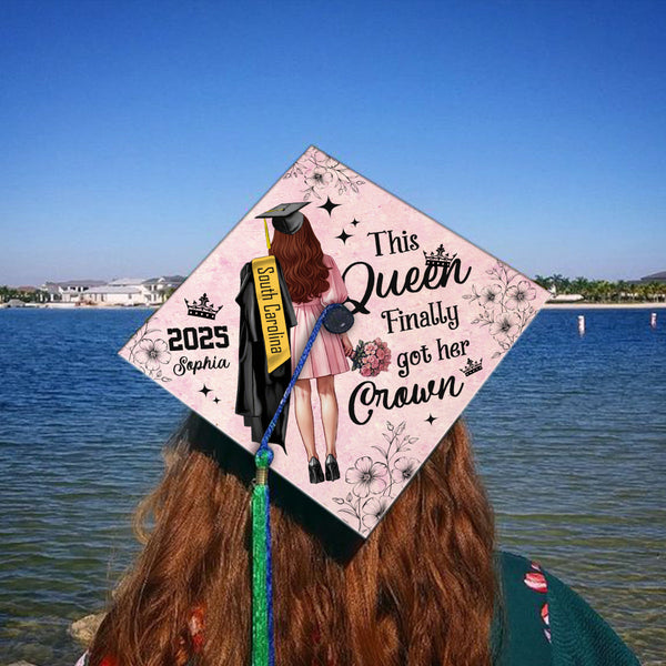 This Queen Finally Got Her Crown - Personalized Graduation Cap Topper ...