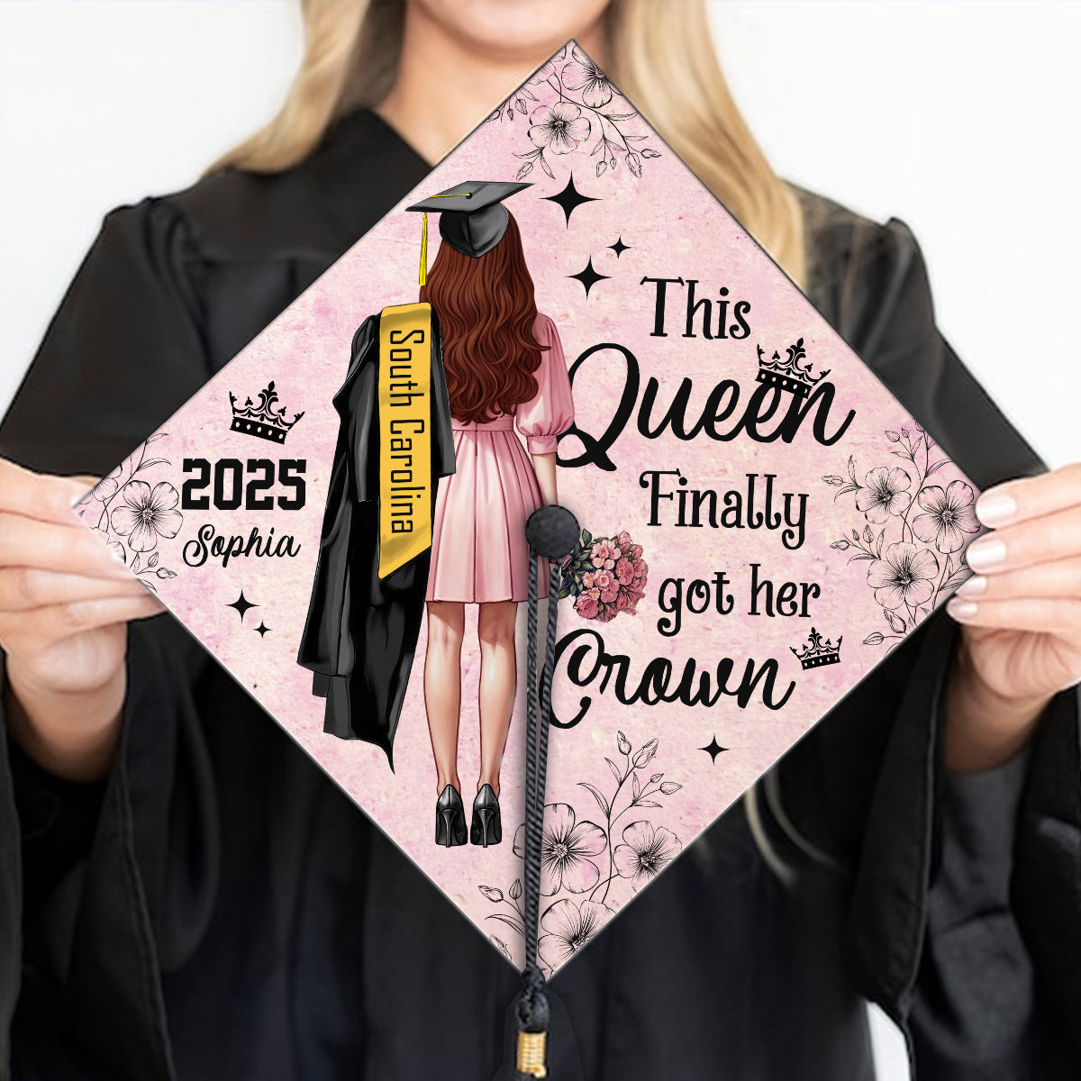 This Queen Finally Got Her Crown - Personalized Graduation Cap Topper ...