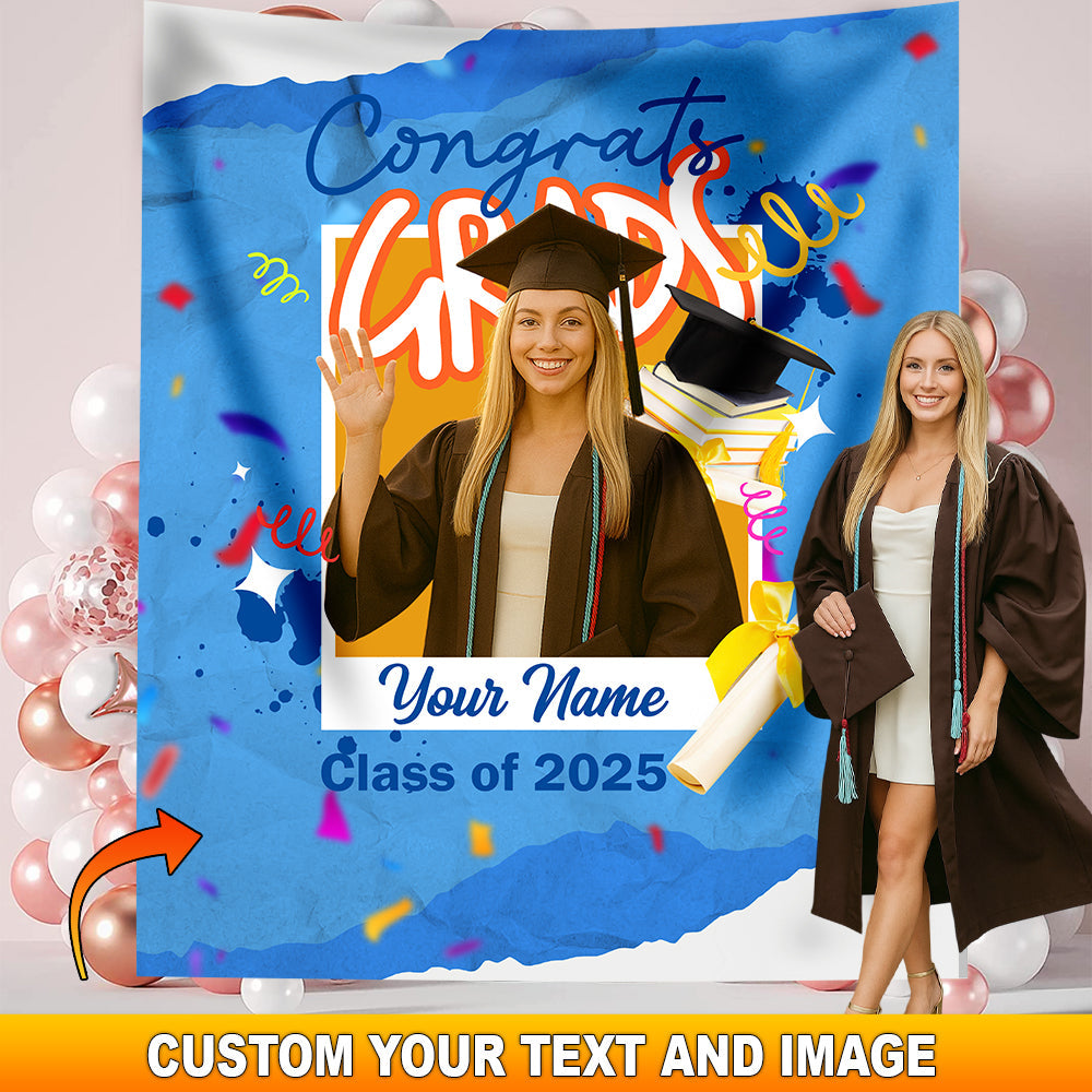 Congrats Graduation Custom Graduation Party Backdrop - Personalized Cu ...