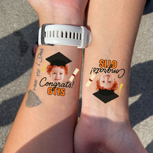 Congrats Graduation Tattoo Gift, Custom Temporary Tattoo, Personalized ...