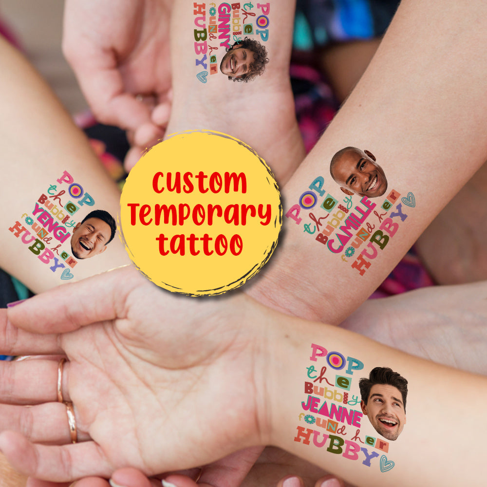 Bespoke Temporary Tattoos Hen Party Tattoos 2 Faces, Custom Temporary