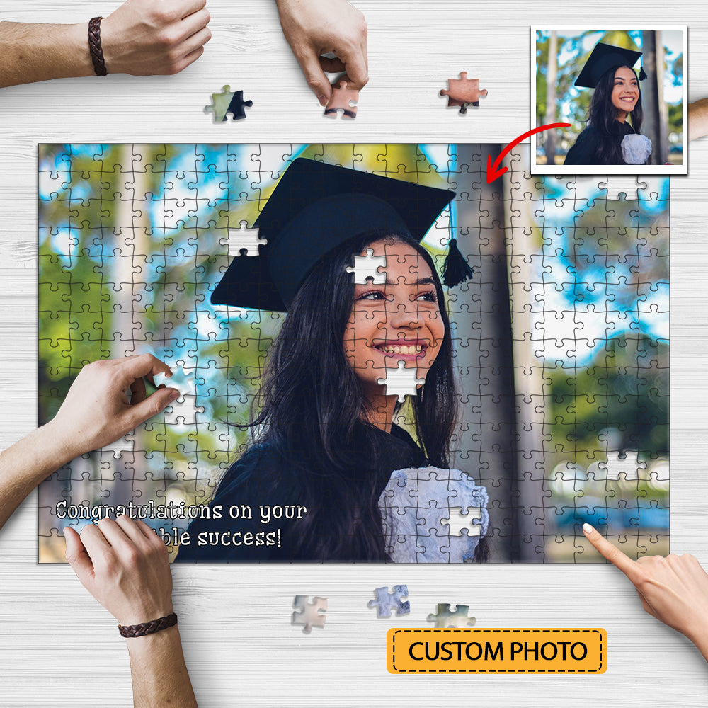 Custom Your Photo, Personalized Wooden Jigsaw Puzzles For Graduation ...