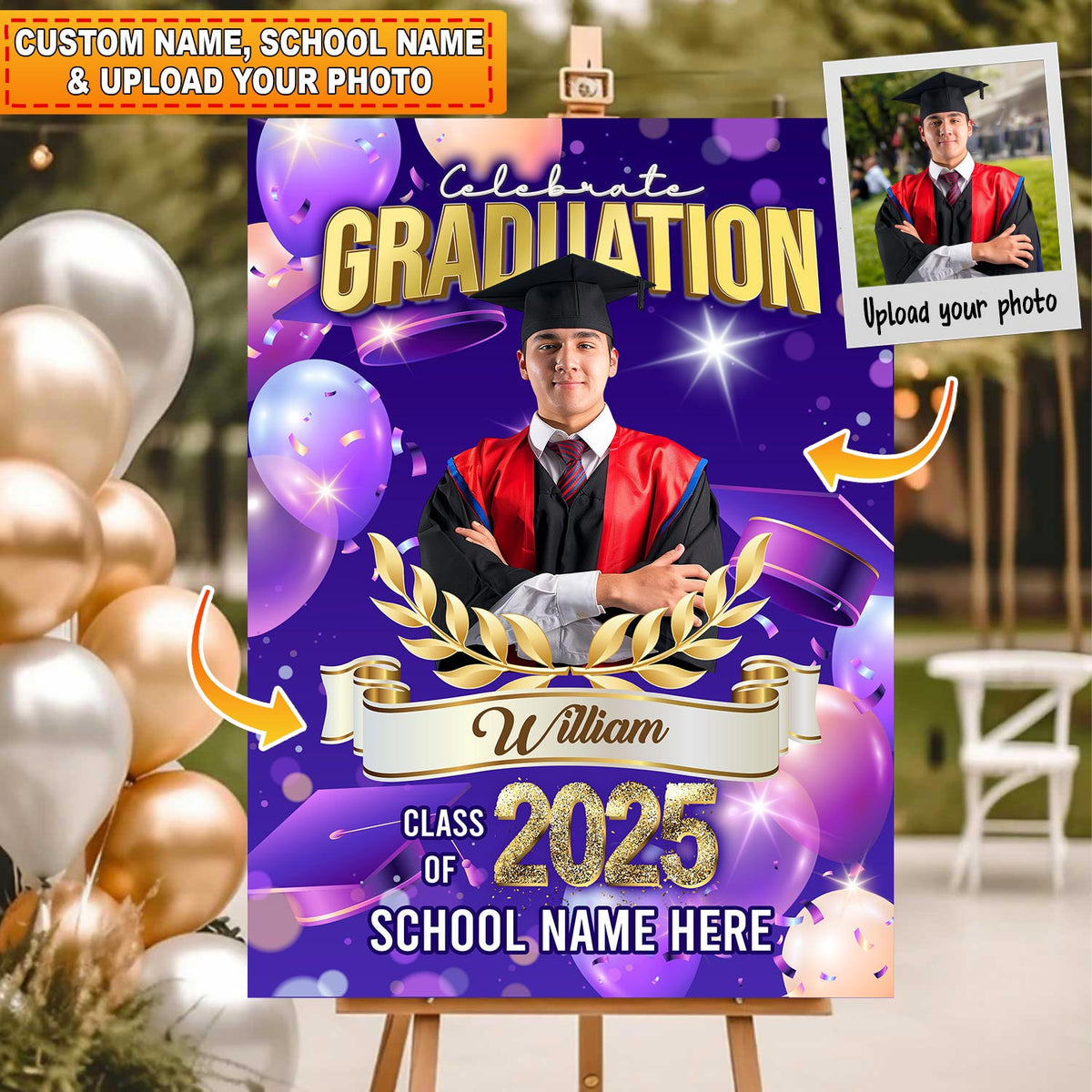 Welcome To Celebration Custom Party Welcome Sign - Personalized Gradua ...