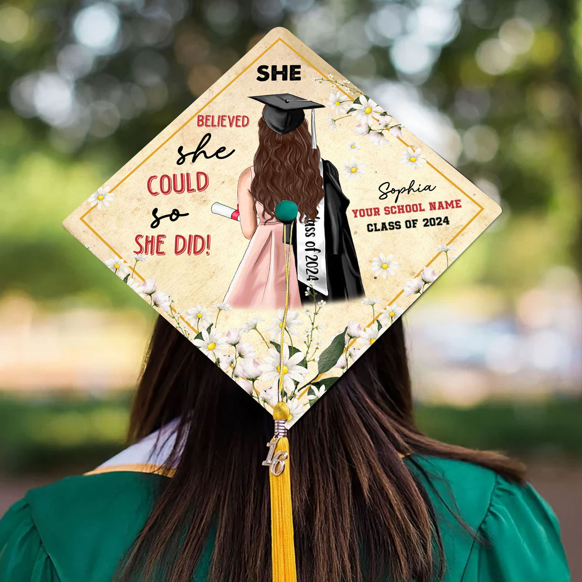 Graduation Custom Appearance And Texts Grad Cap Topper - Personalized ...