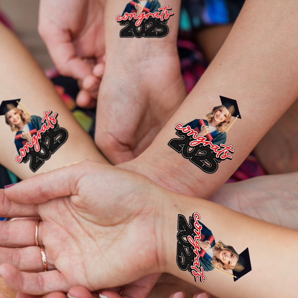 Graduation Senior Tattoo Gift Custom Photo Temporary Tattoo, Personali ...