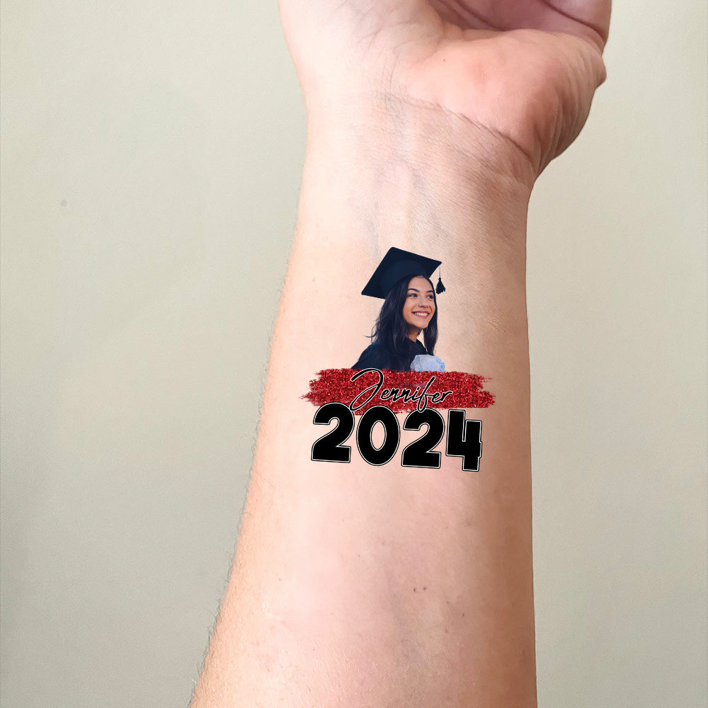 Graduation 2024, Custom Temporary Tattoo With Personalized Quote Color ...