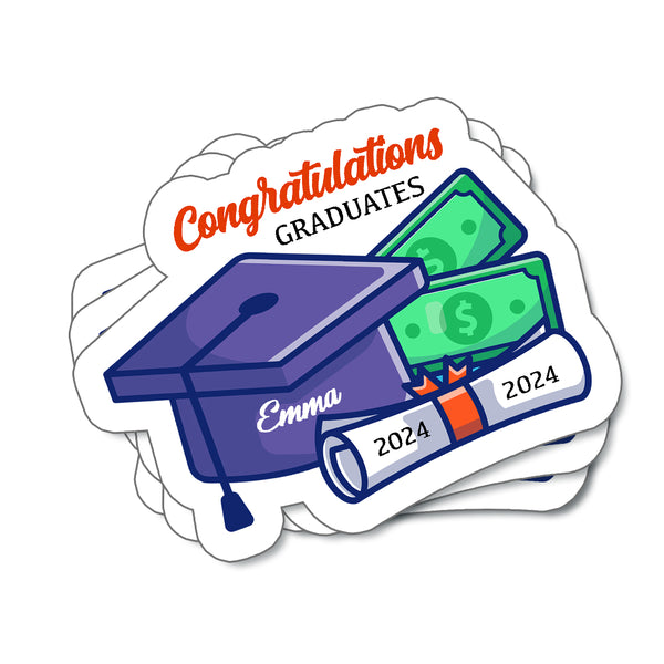 Congratulations Graduates - Custom Name And Year - Personalized Sticke ...