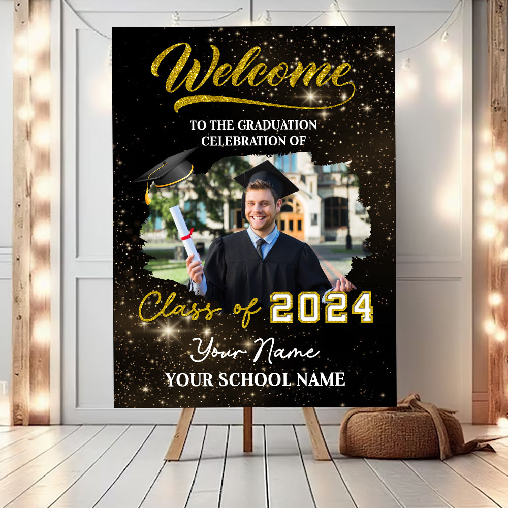 Welcome Class Of 2024 Custom Party Welcome Sign - Custom Photo Grad Pa ...