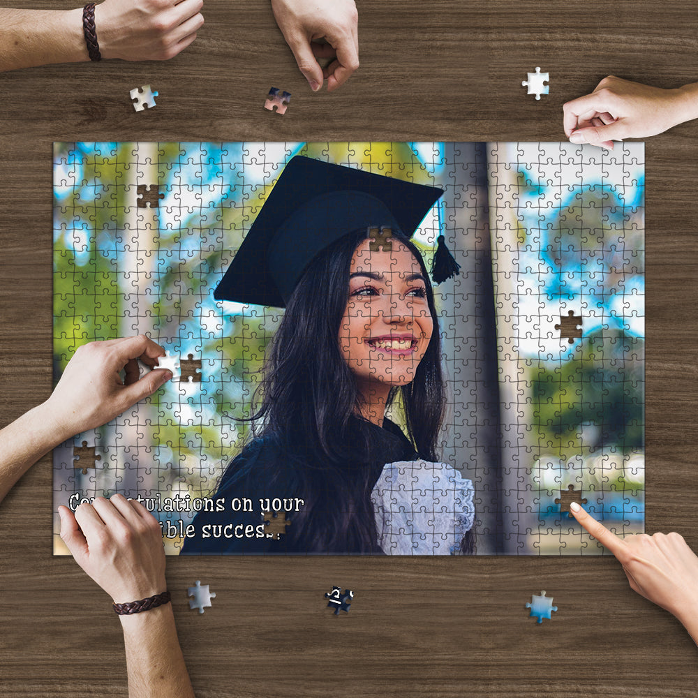 Custom Your Photo, Personalized Wooden Jigsaw Puzzles For Graduation ...